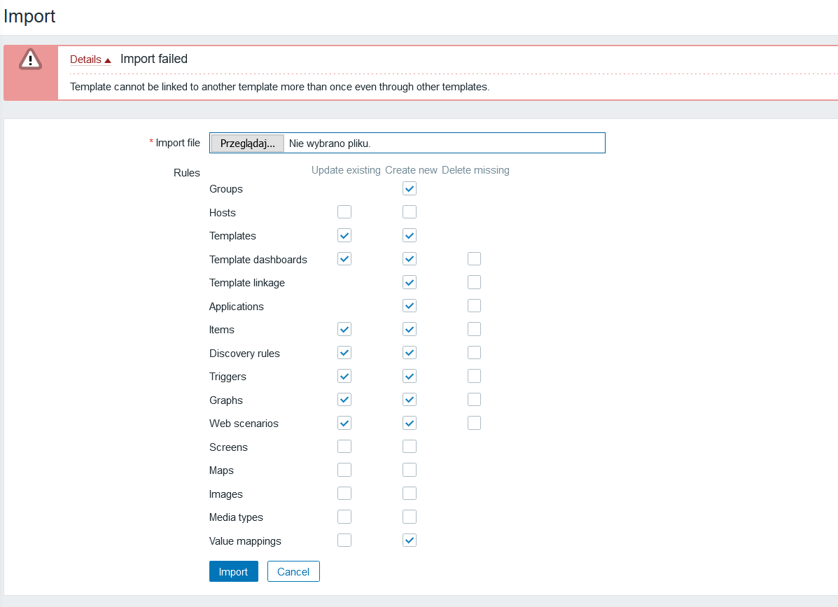  ZBX 19052 Can t Import Template To Monitoring Aruba Switch ZABBIX 
